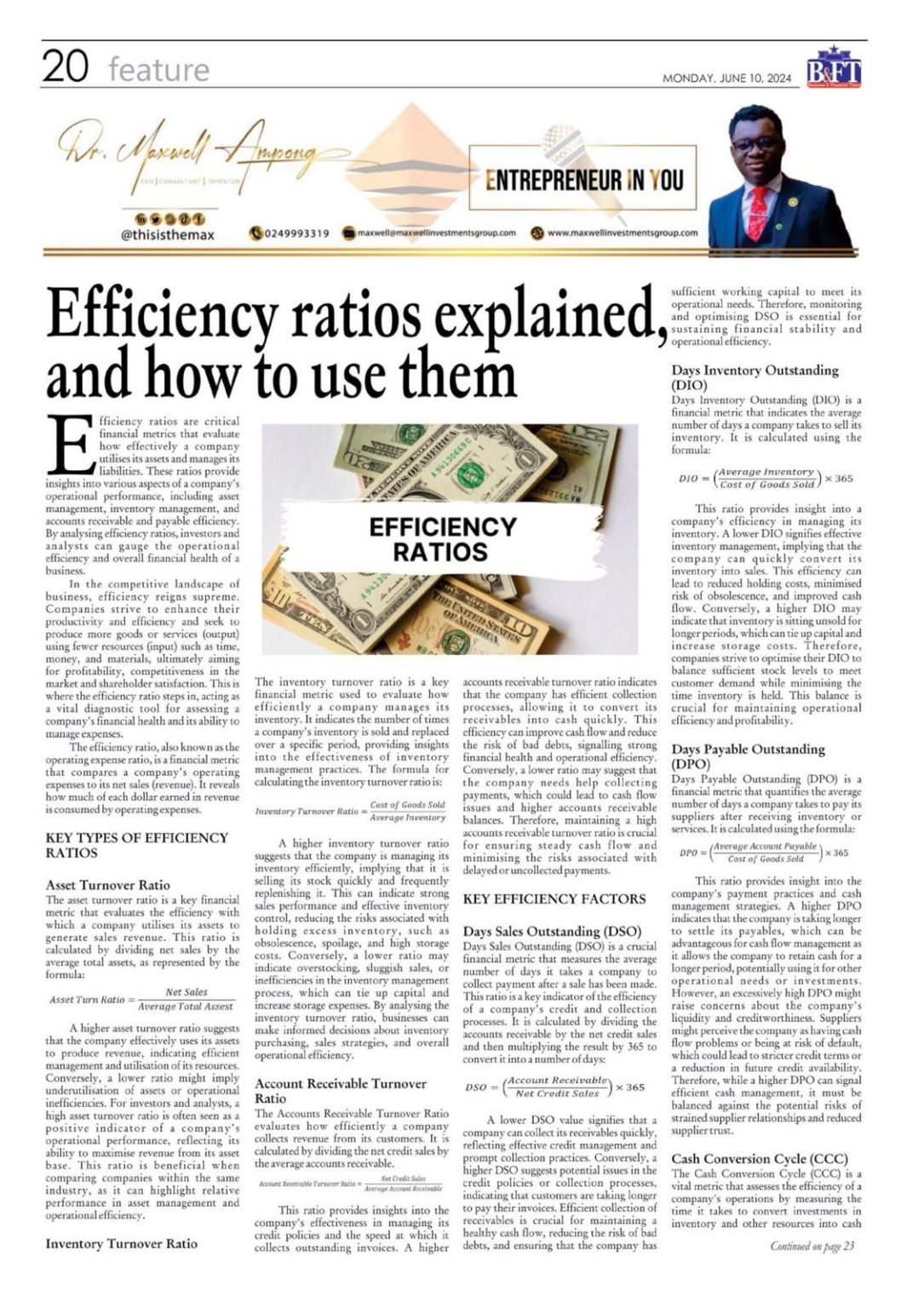 Efficiency Ratios Explained, and How To Use Them - Maxwell Investments ...
